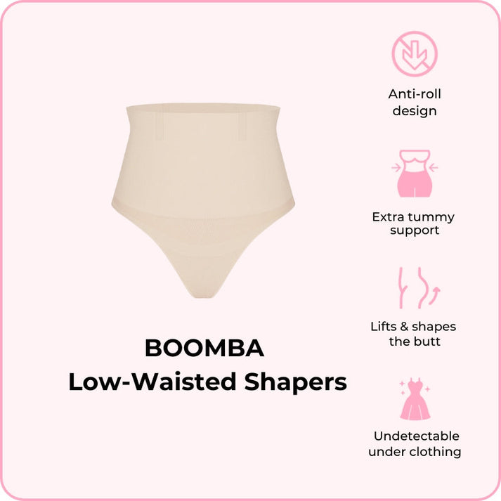 BOOMBA Low-Waisted Shapers – Seamless Thong Shapewear for a Flawless Fit