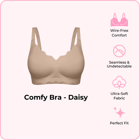 Wire-Free Comfy Bra - Daisy | Ultra-Soft & Seamless | BOOMBA