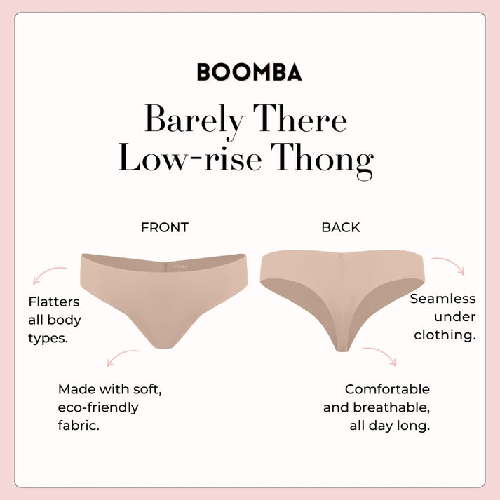 BOOMBA Barely There Low-rise Thong | Breathable, All Day Comfort